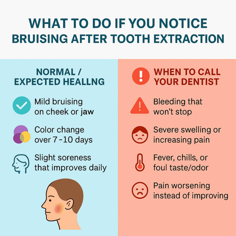 Bruising After Tooth Extraction: Causes, Healing, and When to Worry